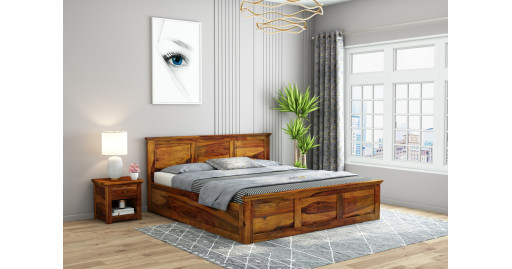 Buy Babson Box Storage Bed (King Size, Honey Finish) Online in India ...