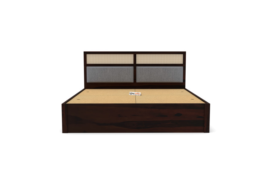 Buy Calico Without Storage Bed (Queen Size, Walnut Finish) Online in ...