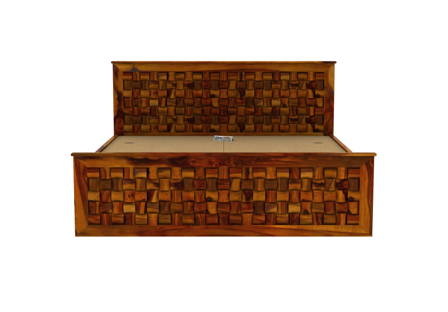 Hover Bed with Box Storage ( King Size, Honey Finish )