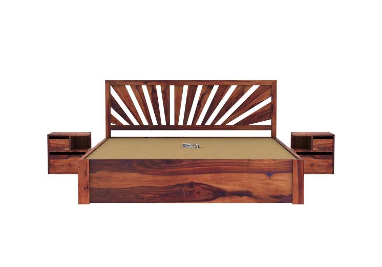 Buy Jerry Wooden Bed With Drawer Storage King Size (Teak Finish) Online ...