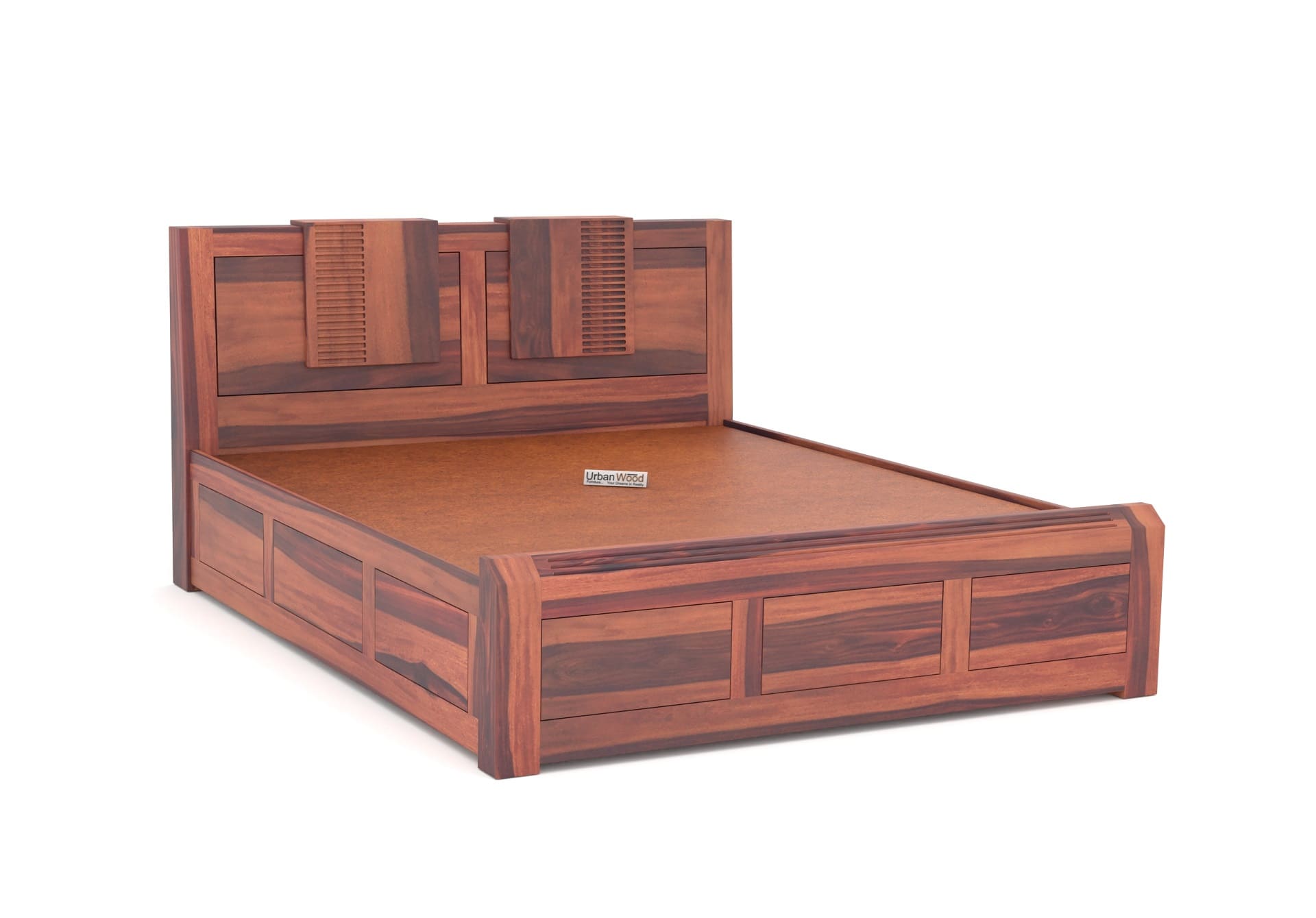 Buy Norik Wooden Hydraulic Storage Bed (Queen Size, Teak Finish) Online ...