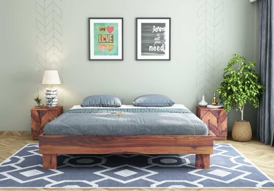 Buy Trace Platform Bed ( Queen Size, Teak Finish ) Online in India ...