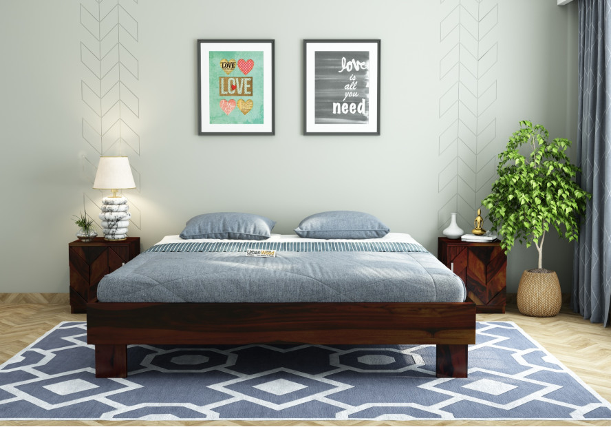 Buy Trace Platform Bed ( King Size, Walnut Finish ) Online in India ...