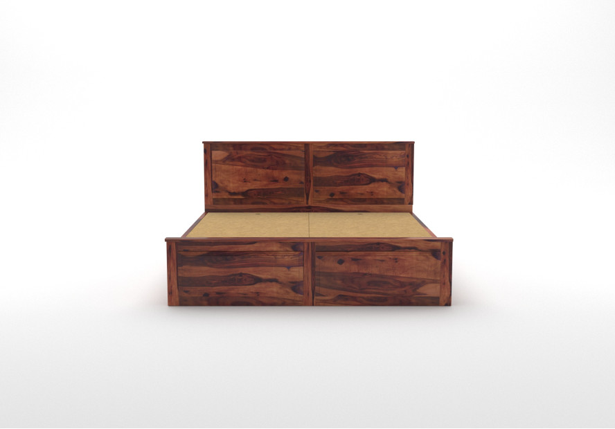 Buy Solas Bed With Drawer Storage (King Size, Teak Finish) Online in ...
