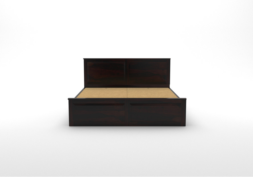 Buy Solas Bed With Drawer storage (Queen Size , Walnut Finish) Online ...