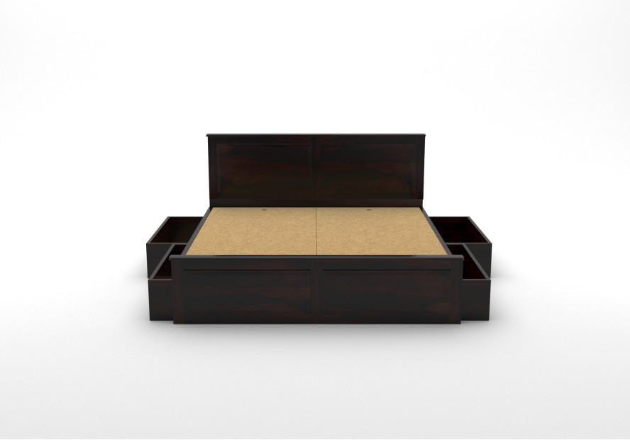 Buy Solas Bed With Drawer Storage (King Size, Walnut Finish) Online in ...