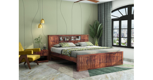 Buy Stack Without Storage Bed (King Size, Teak Finish) Online in India | UrbanWood