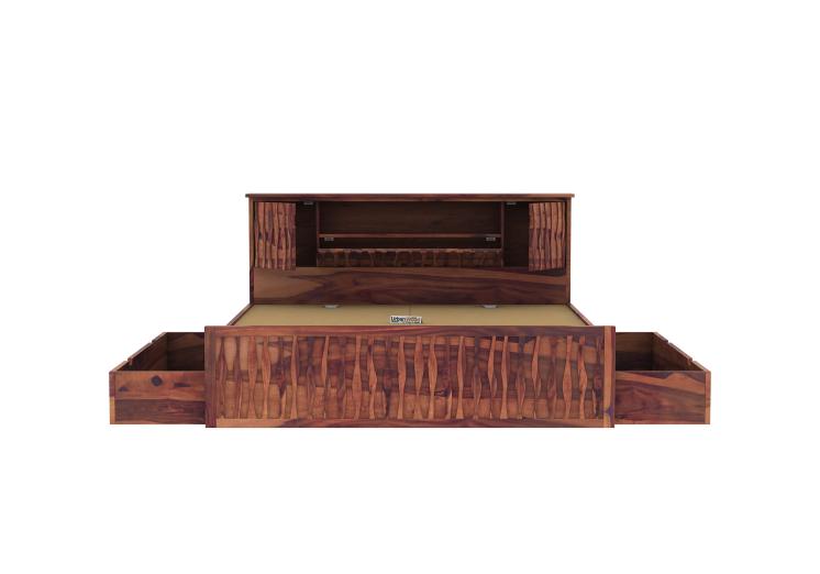 Buy Stack Bed With Storage (King Size, Teak Finish) Online : Urbanwood