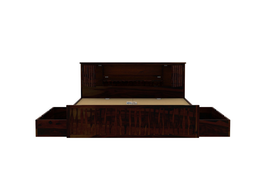 Buy Stack Bed With Storage (King Size,Walnut Finish) Online : Urbanwood