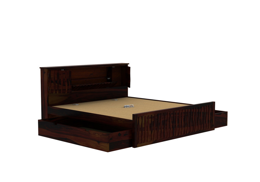 Buy Stack Bed With Storage (King Size,Walnut Finish) Online : Urbanwood