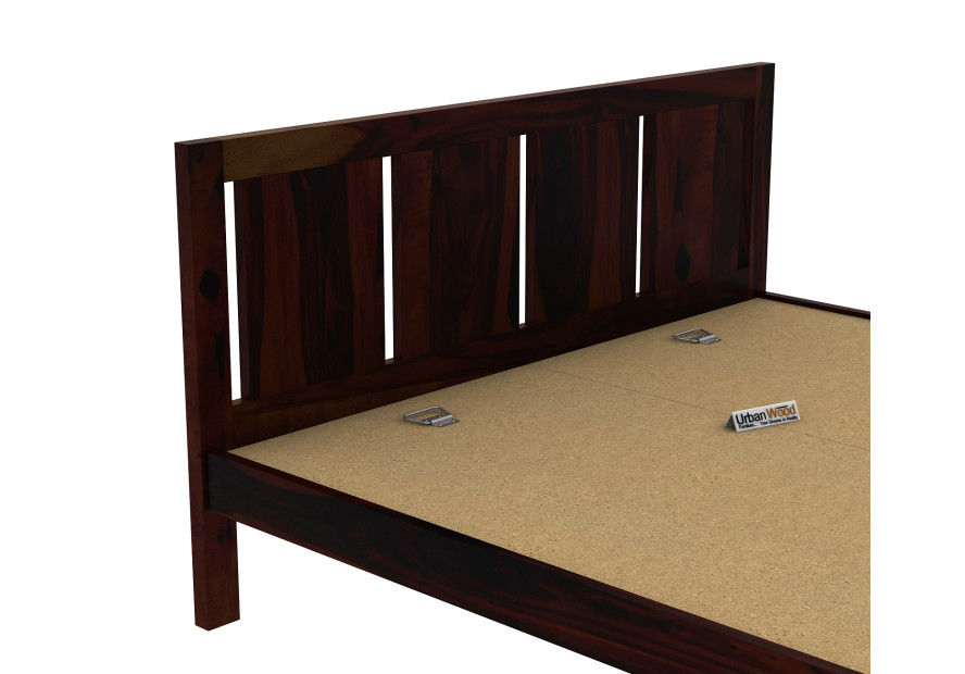 Buy Topaz Bed Without Storage ( Queen Size,Walnut Finish) Online ...