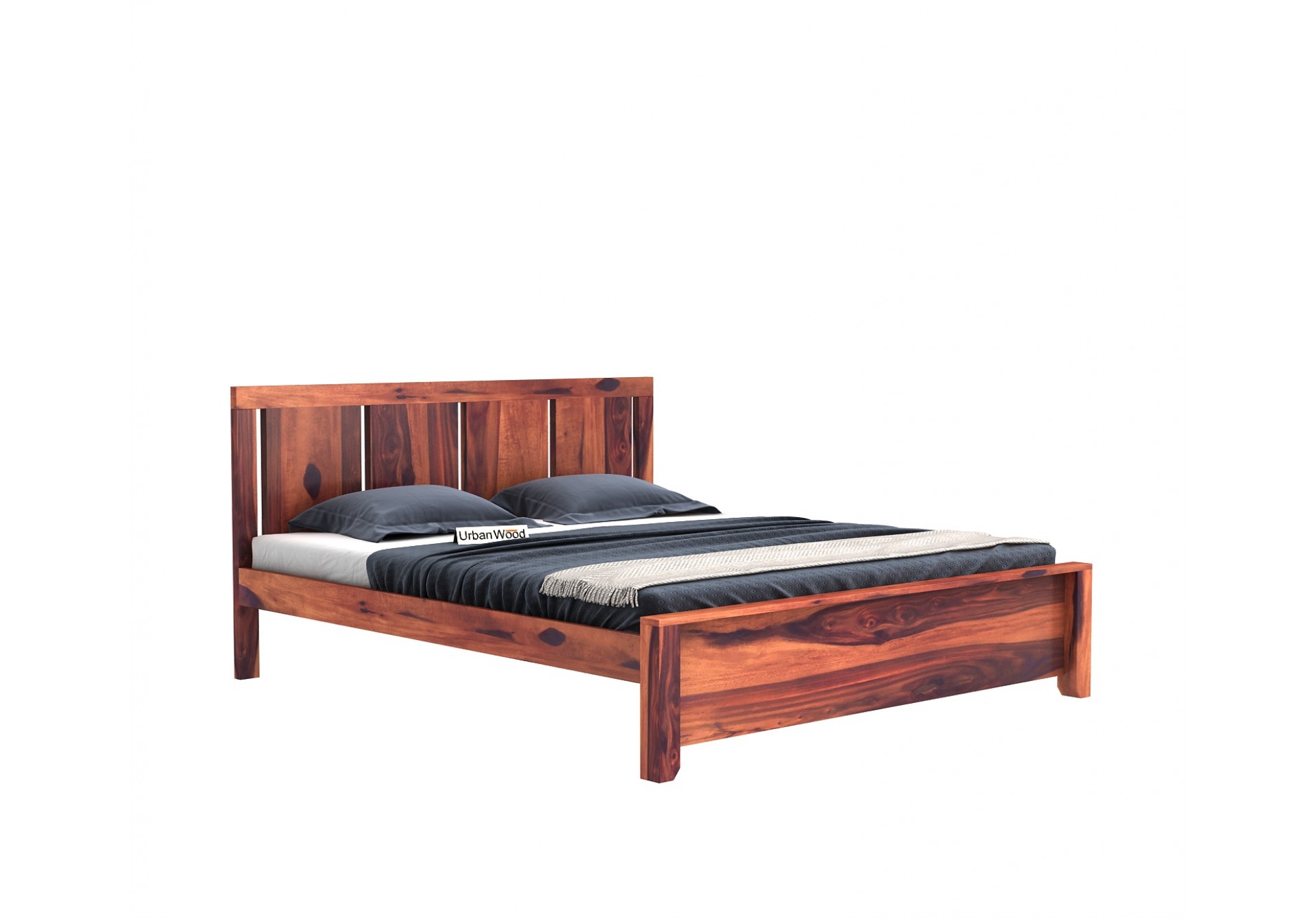 Buy Topaz Bed Without Storage (King Size,Teak Finish) Online : Urbanwood