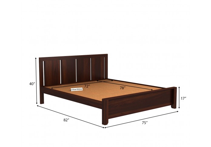 Buy Topaz Bed Without Storage (King Size,Walnut Finish) Online : Urbanwood