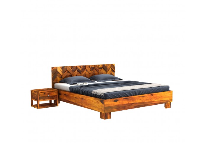 Buy Trace Bed Without Storage (King Size,Honey Finish) Online : Urbanwood