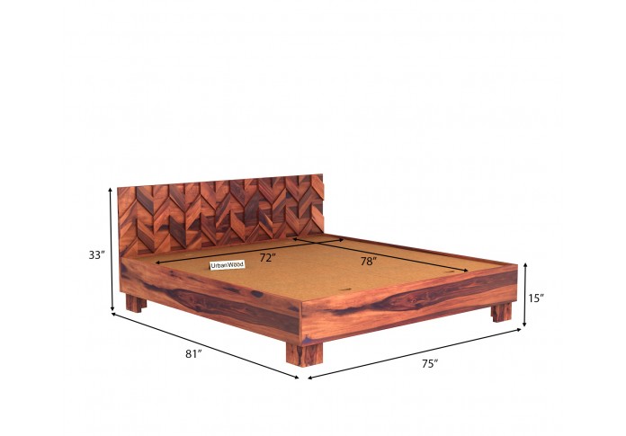 Buy Trace Bed Without Storage (King Size,Teak Finish) Online : Urbanwood