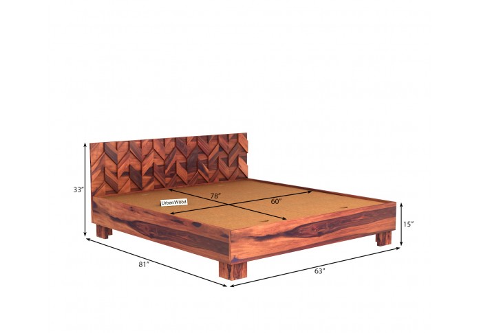Buy Trace Bed Without Storage Queen Size, Teak Finish Online : Urbanwood