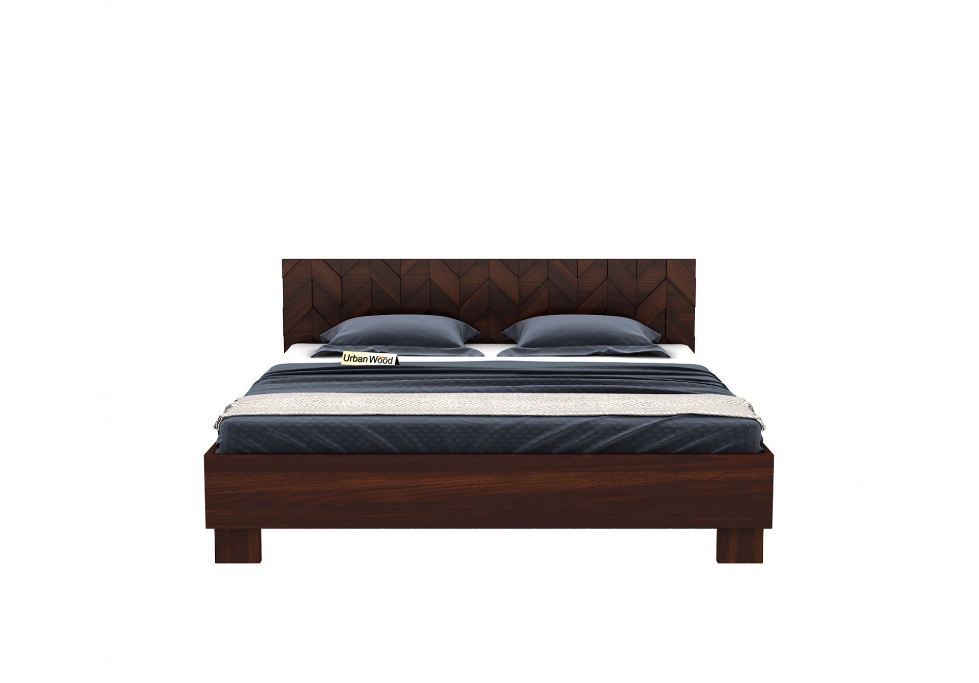 Buy Trace Bed Without Storage Queen Size, Walnut Finish Online : Urbanwood