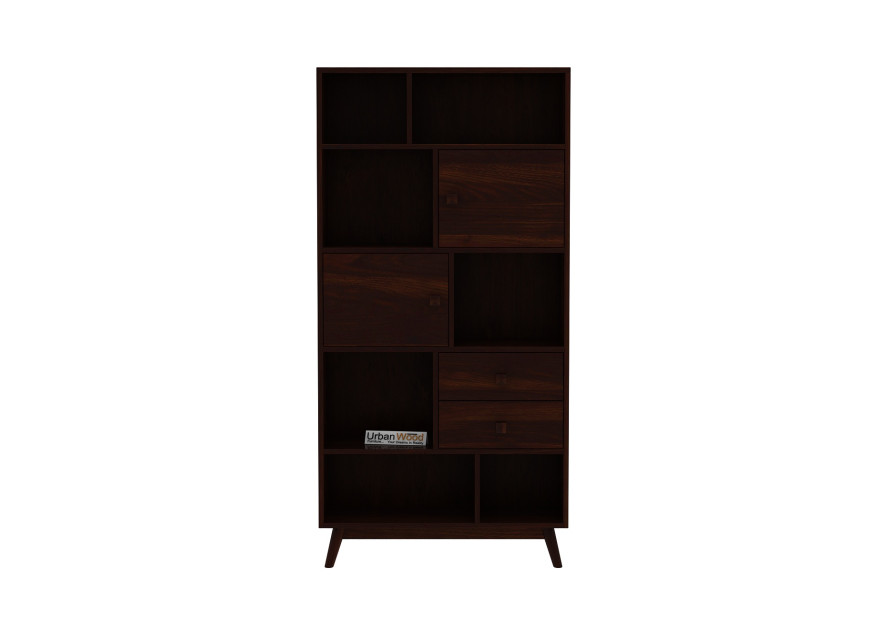 Buy Busk Bookshelf (Walnut Finish) Online at Lowest Prices : Urbanwood