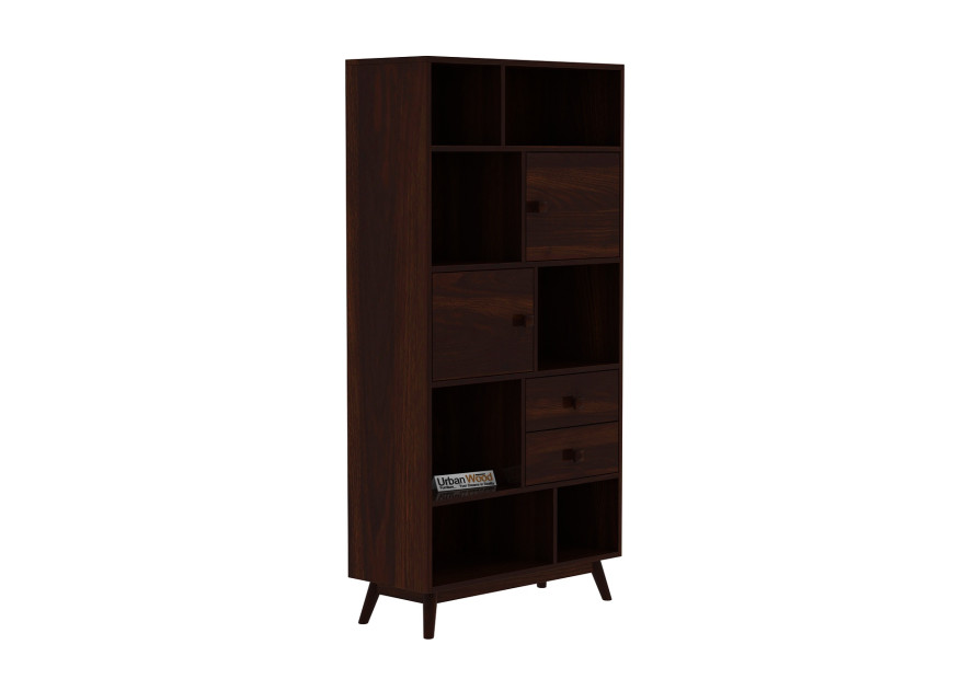Buy Busk Bookshelf (Walnut Finish) Online at Lowest Prices : Urbanwood