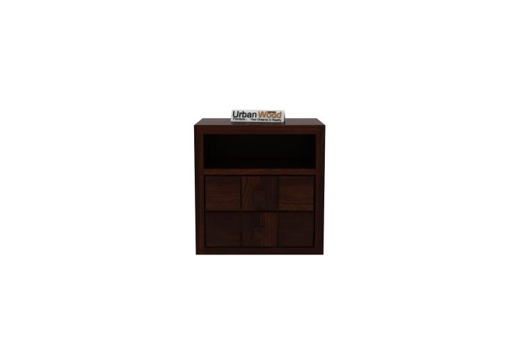 Buy Wooden Morgana Bedside Table (Walnut Finish) Online India : Urbanwood