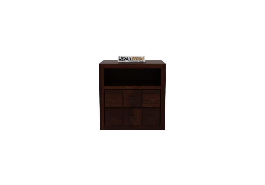 Buy Wooden Morgana Bedside Table (Walnut Finish) Online India : Urbanwood