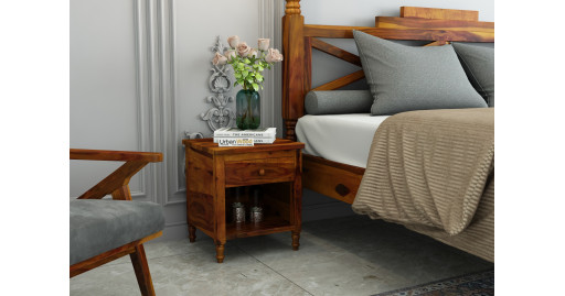 Buy Rare Bedside Table (Honey Finish) Online in India | UrbanWood