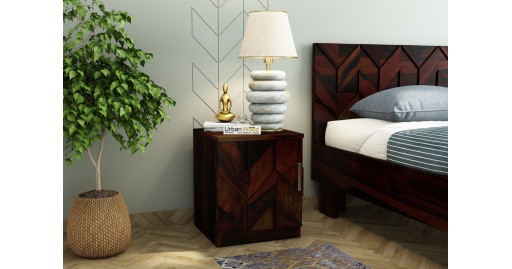 Trace Bed Side Table ( Walnut Finish )