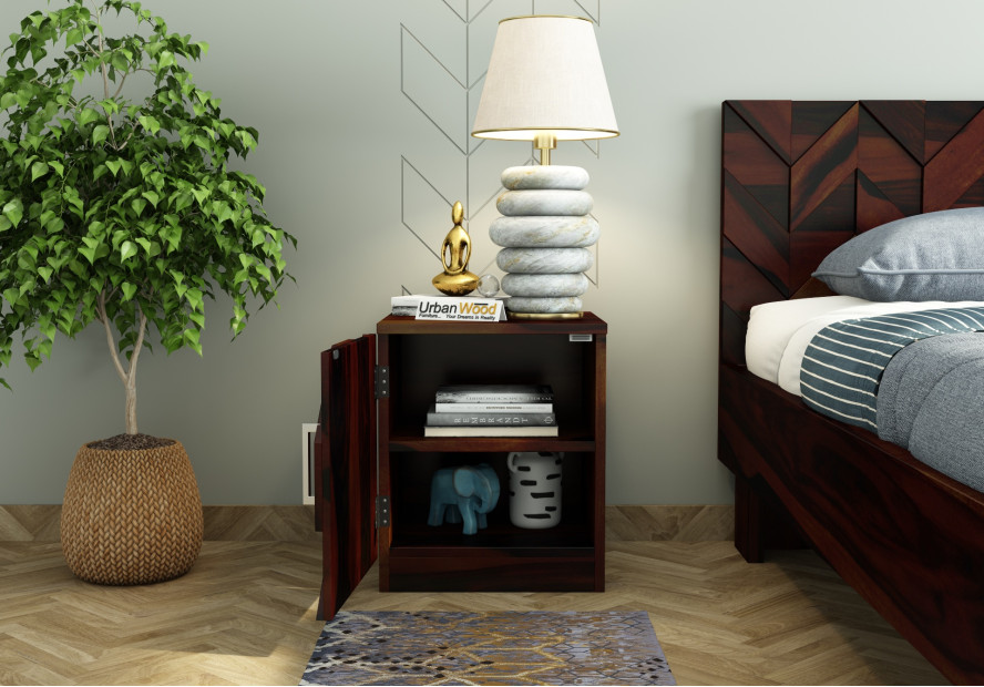 Buy Trace Bed Side Table ( Walnut Finish ) Online in India | UrbanWood