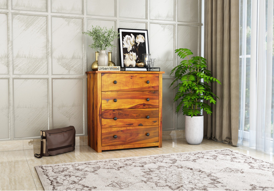 Buy Momento Chest of Drawers (Honey Finish) Online in India : Urbanwood