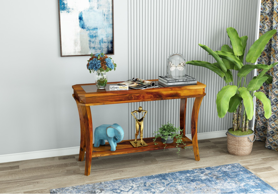 Buy Collins Console Table ( Honey Finish ) Online in India | UrbanWood