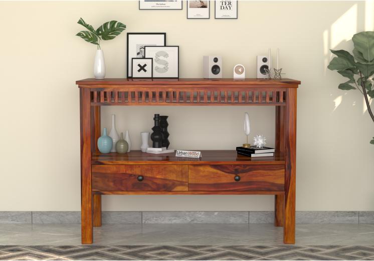Buy Rio Console Table (Honey Finish) Online in India | UrbanWood