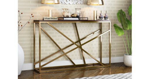 Buy Rustic Console Table (Walnut Finish) Online Store in India : Urbanwood