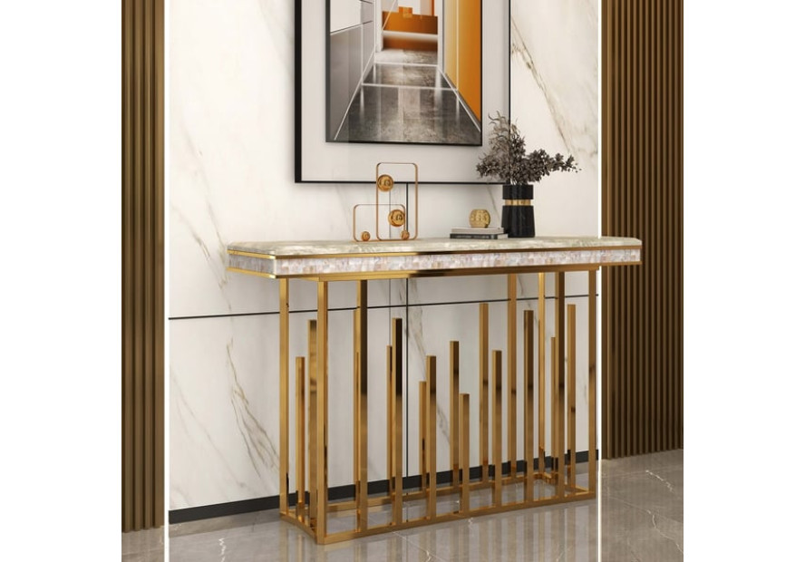 Buy Stellar Console Table (Golden Finish) Online in India | UrbanWood