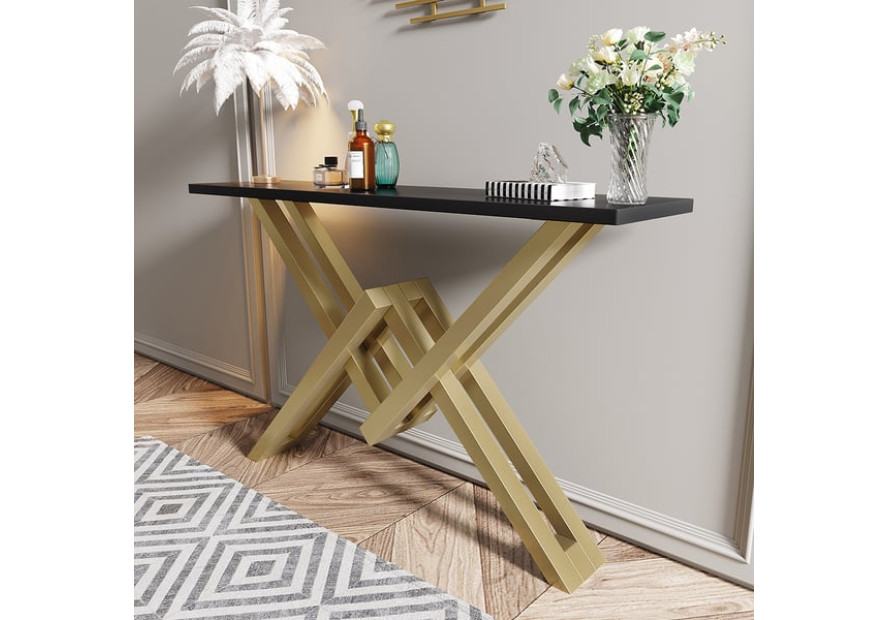 Buy Titan Console Table (Golden Finish) Online in India | UrbanWood