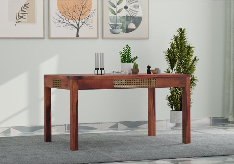 Buy Gloria 4-Seater Dining Table (Teak Finish) Online in India | UrbanWood