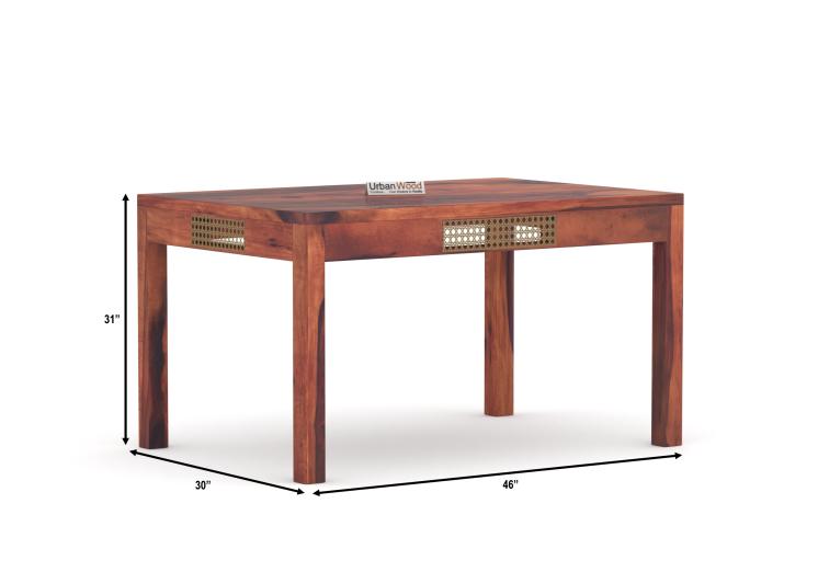 Buy Gloria 4-Seater Dining Table (Teak Finish) Online in India | UrbanWood