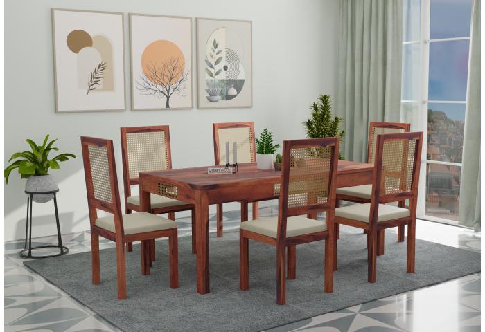Buy Retro Dining Table Set (Teak Finish) Online in India | UrbanWood