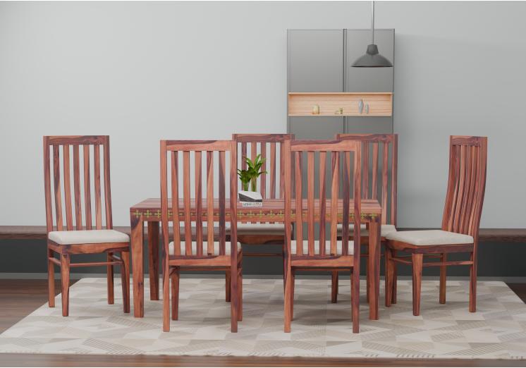 Buy Jasper 6-Seater Dining Table Set (Teak Finish) Online in India ...