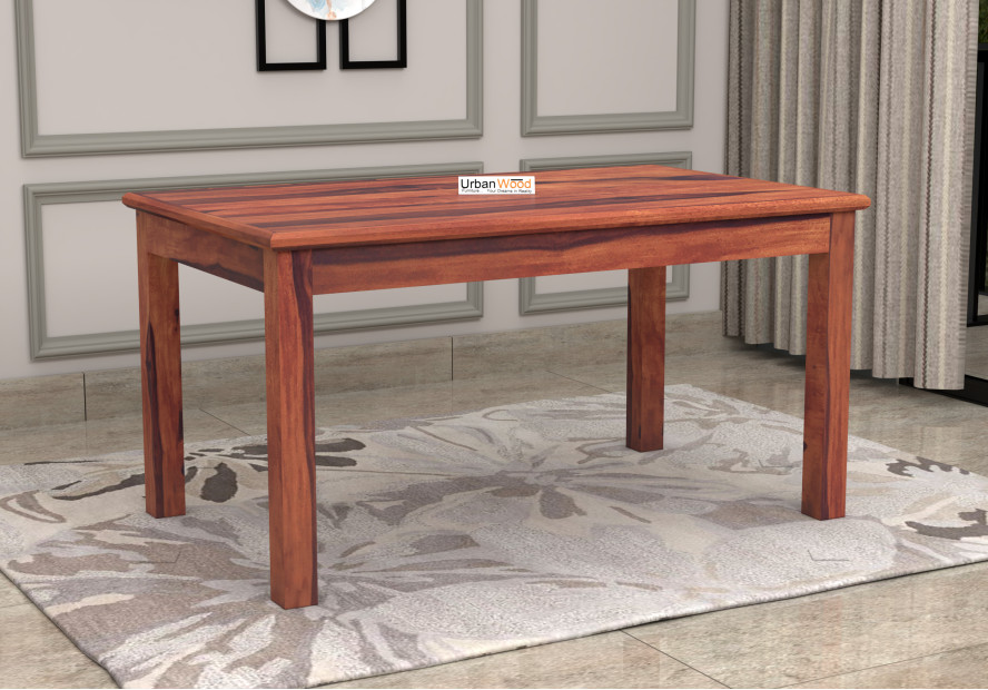 Buy Amelia 6-Seater Dining Table (Teak Finish) Online for Home : Urbanwood