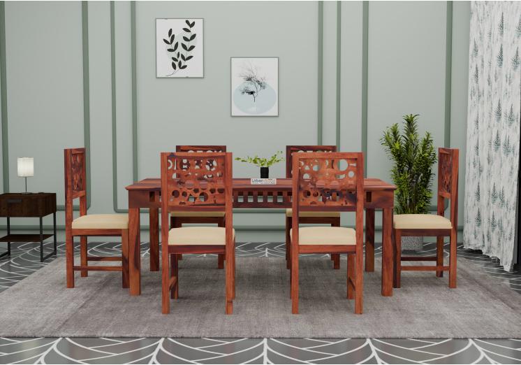 Buy Kate 6-Seater Dining Table Set (Teak Finish) Online in India ...