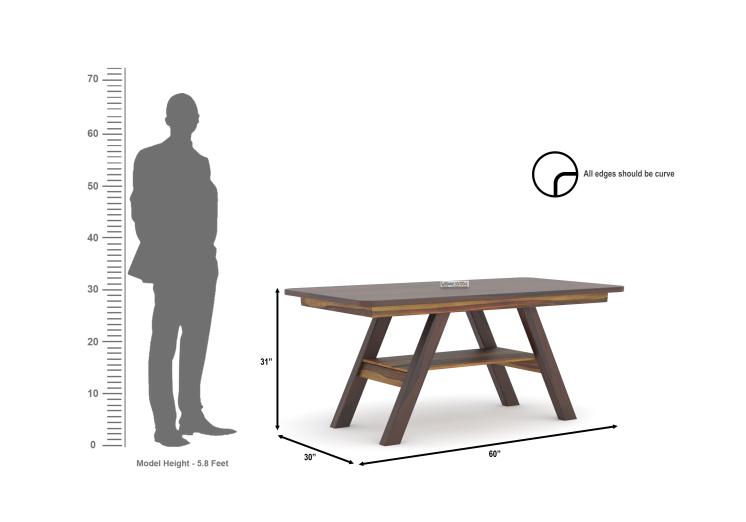 Buy Dahlia 6-Seater Dining Table (Walnut Finish) Online in India ...