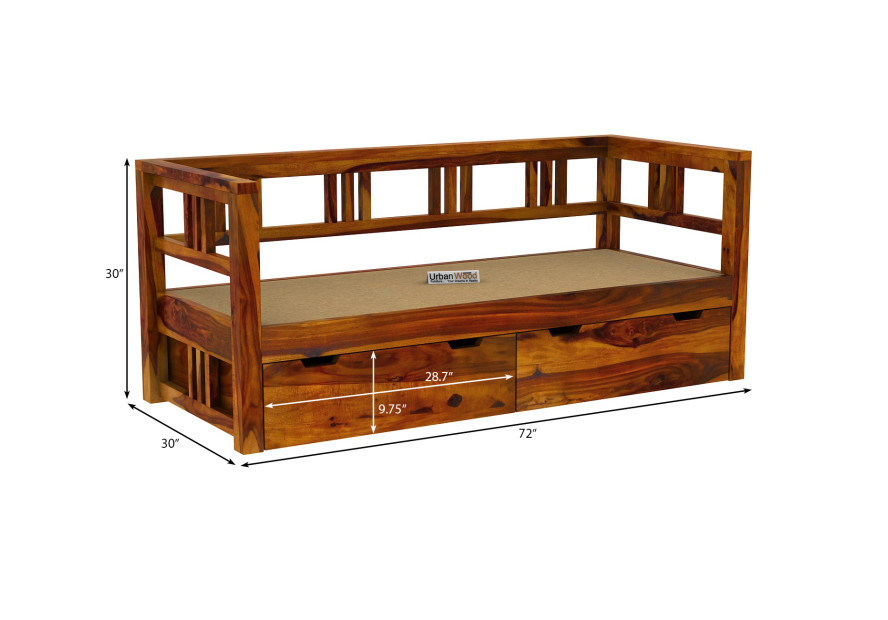 Buy Maxii Diwan With Storage (Honey Finish) Online in India : Urbanwood