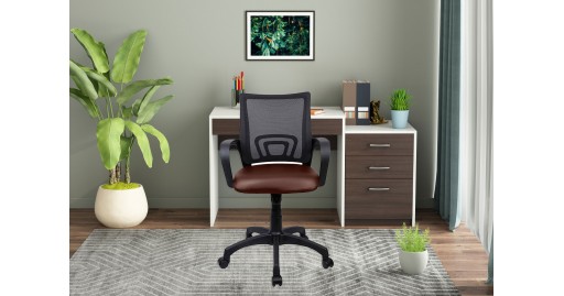 Morgan Office Chair (Black + Brown)