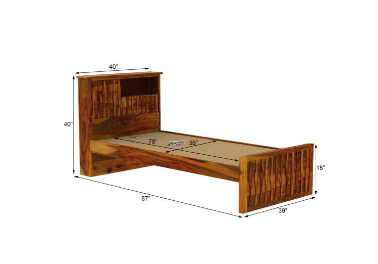 Single Beds: Buy Stack Single Bed Without Storage (Honey Finish) Online ...