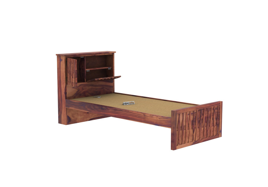Single Beds: Buy Stack Single Bed Without Storage (Teak Finish) Online ...