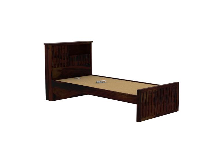 Beds : Buy Stack Single Bed Without Storage (Walnut Finish) Online ...