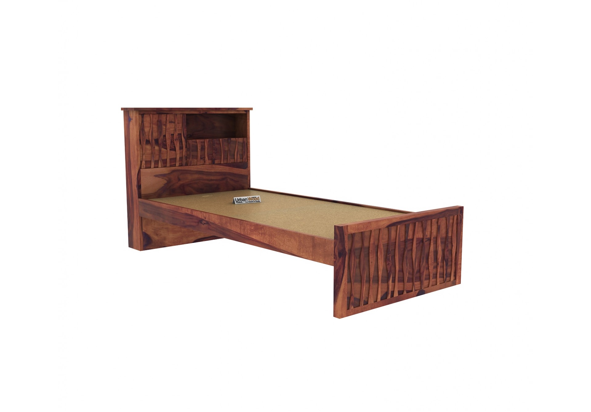 Single Beds: Buy Stack Single Bed Without Storage (Teak Finish) Online ...
