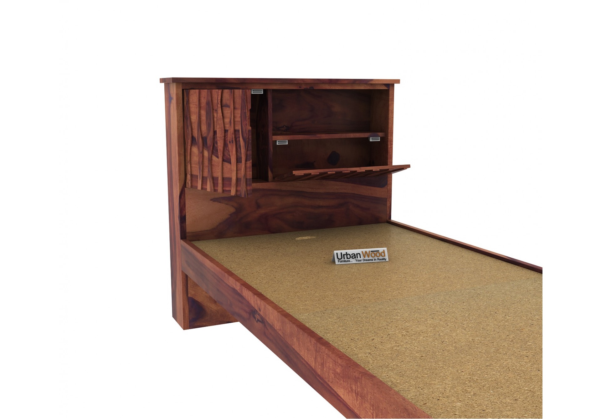 Single Beds: Buy Stack Single Bed Without Storage (Teak Finish) Online ...