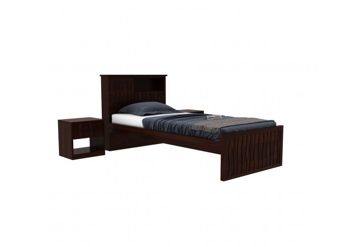 Beds : Buy Stack Single Bed Without Storage (Walnut Finish) Online ...