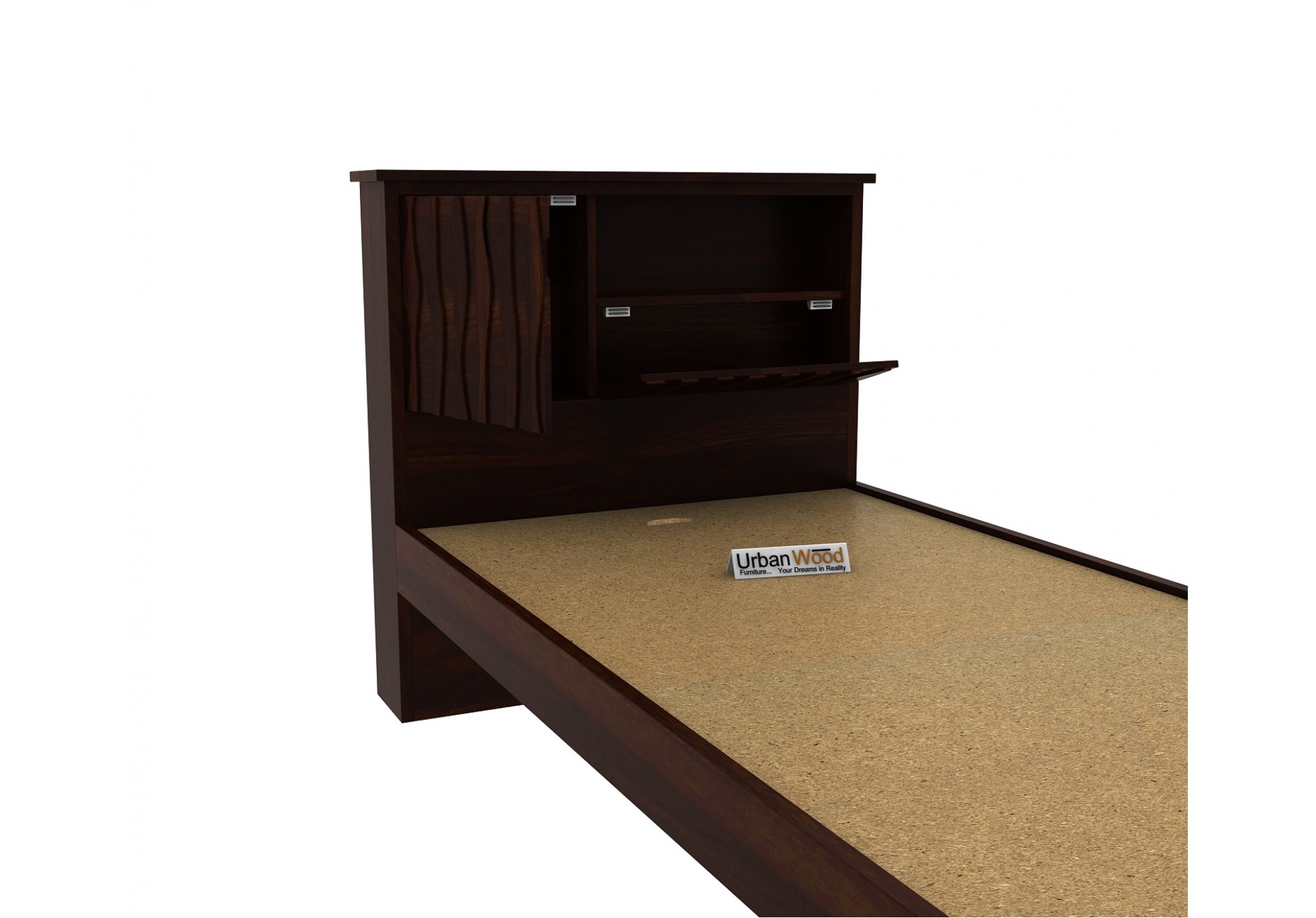 Beds : Buy Stack Single Bed Without Storage (Walnut Finish) Online ...